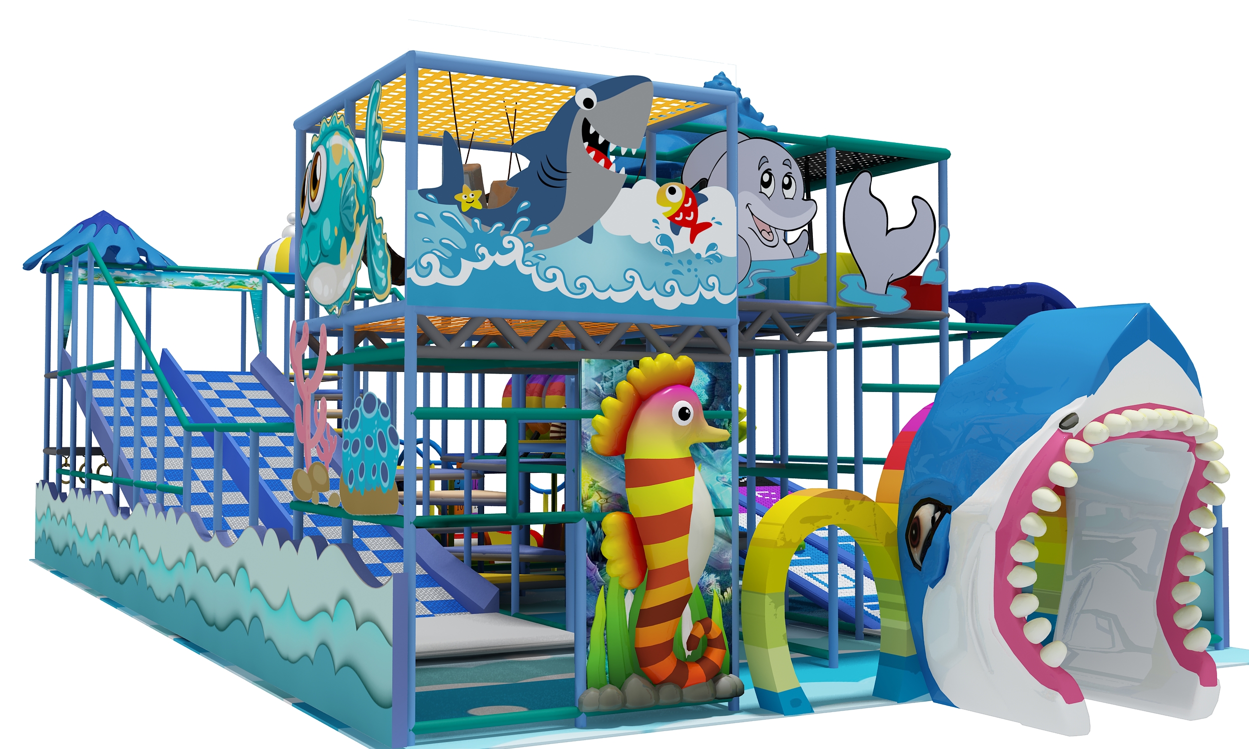 Metal Ocean Themed Indoor Playground with Slide With Slides - Buy Ocean ...